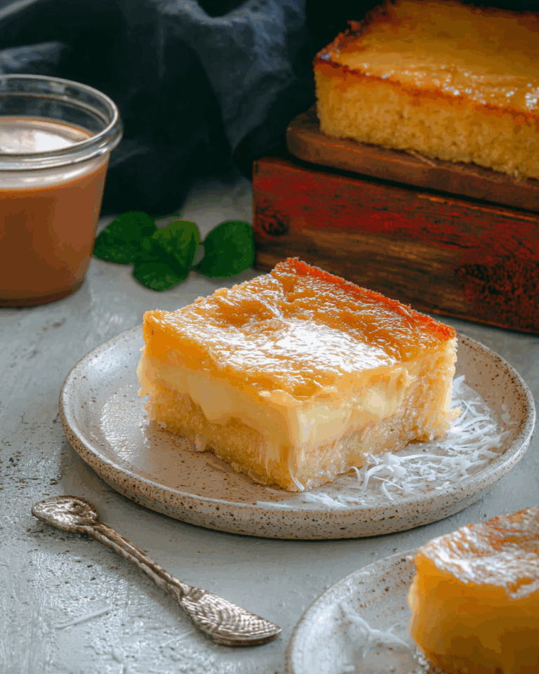Cassava Cake with Custard Topping