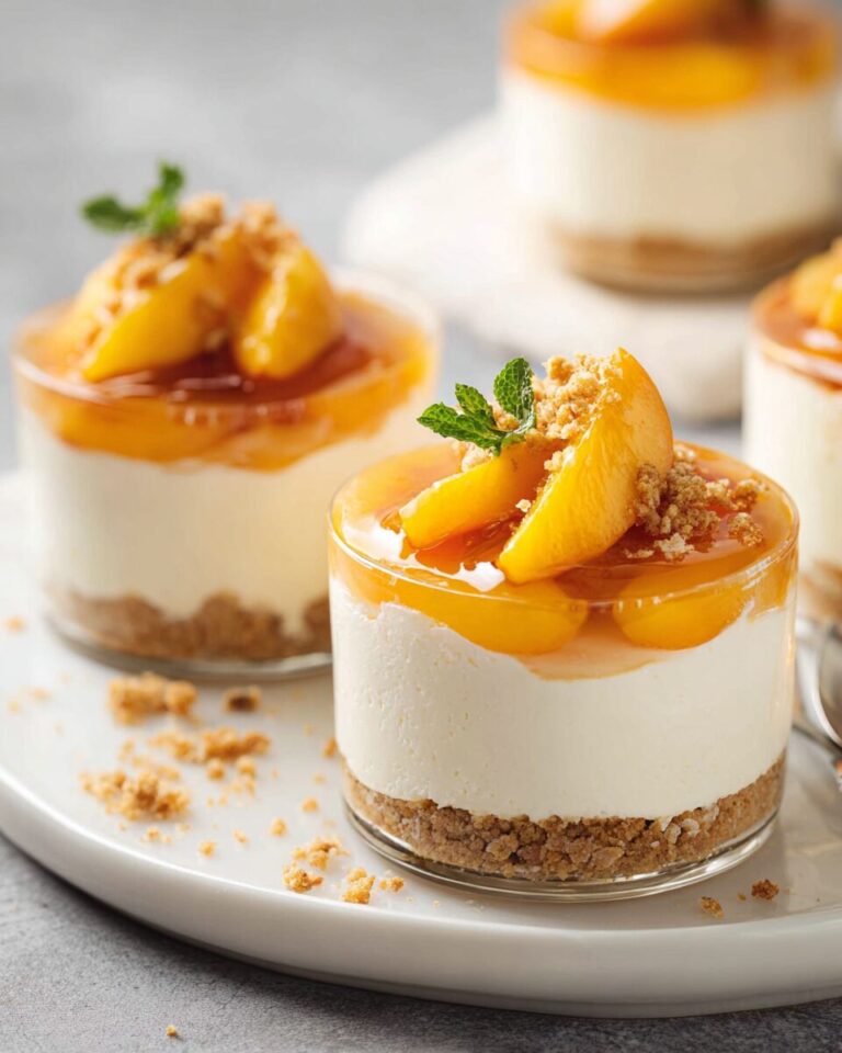 No-Bake Peach Cheesecake