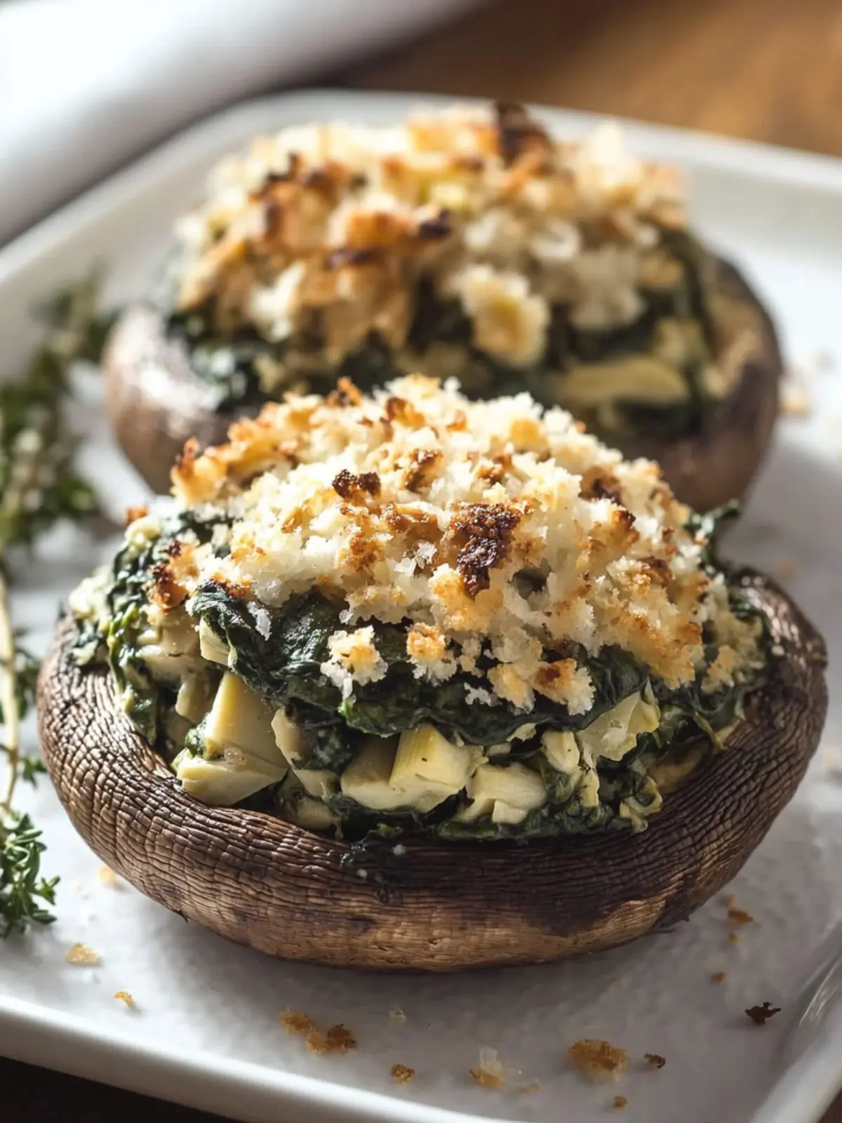 Irresistible Spinach & Artichoke Stuffed Portabella Mushrooms