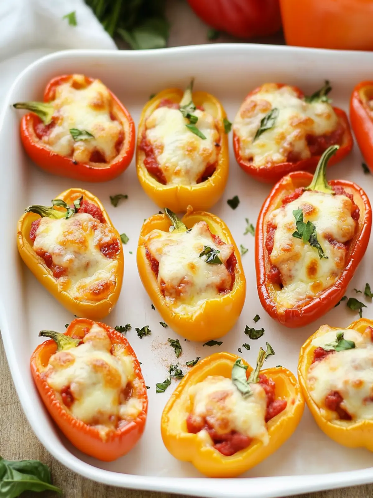 Easy, Delicious Pizza Stuffed Mini Peppers for Keto Snacking