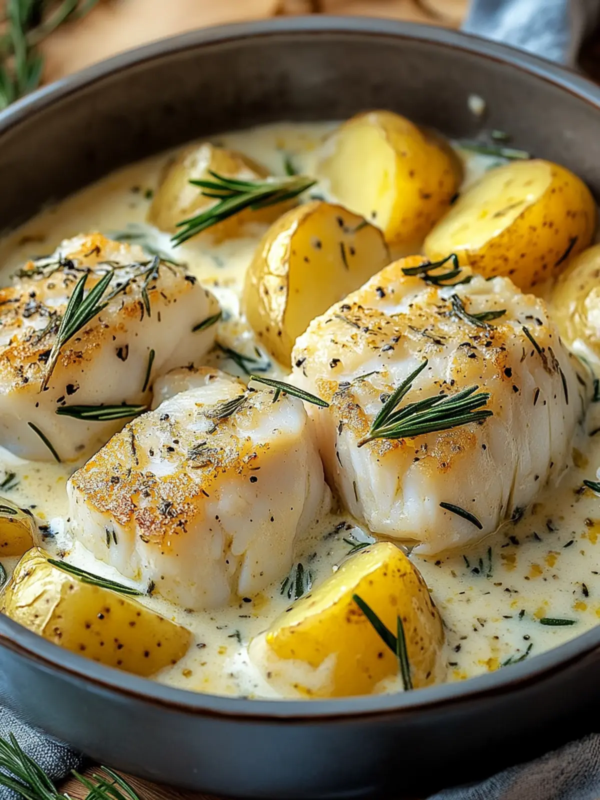 Ultimate Cod & Potatoes in Rosemary Cream Sauce: Delicious Comfort